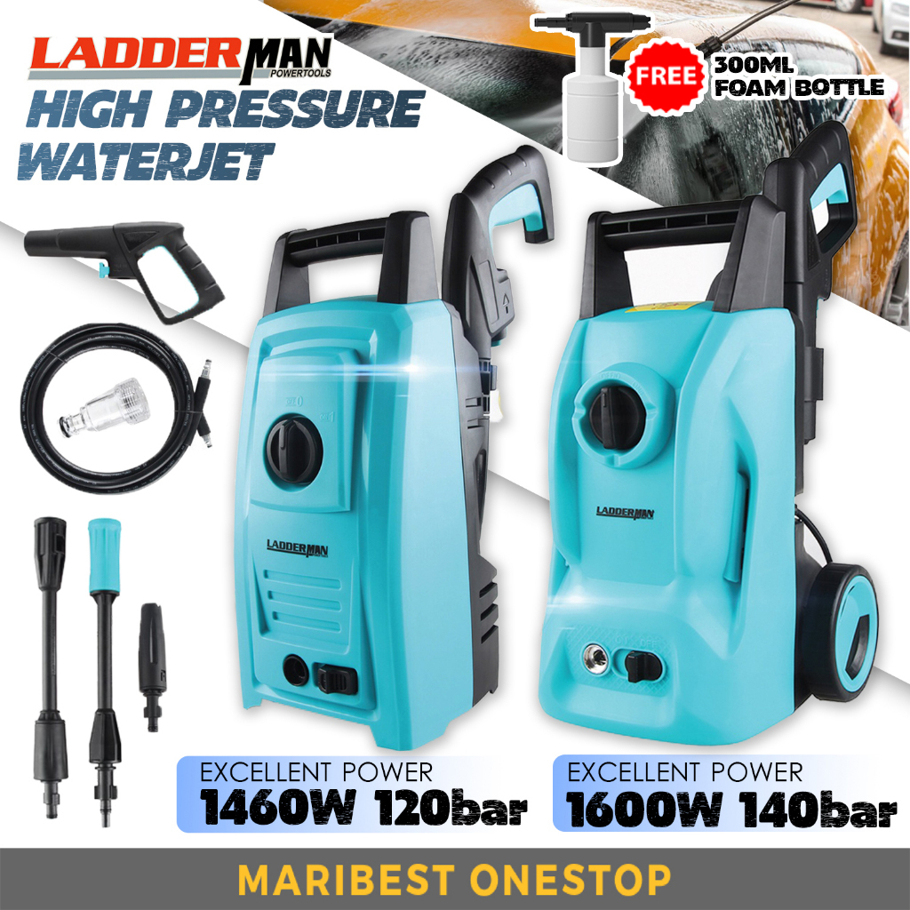 1460W 1600W HIGH PRESSURE PORTABLE WATER JET IPX5 Water Jet Car Washer ...