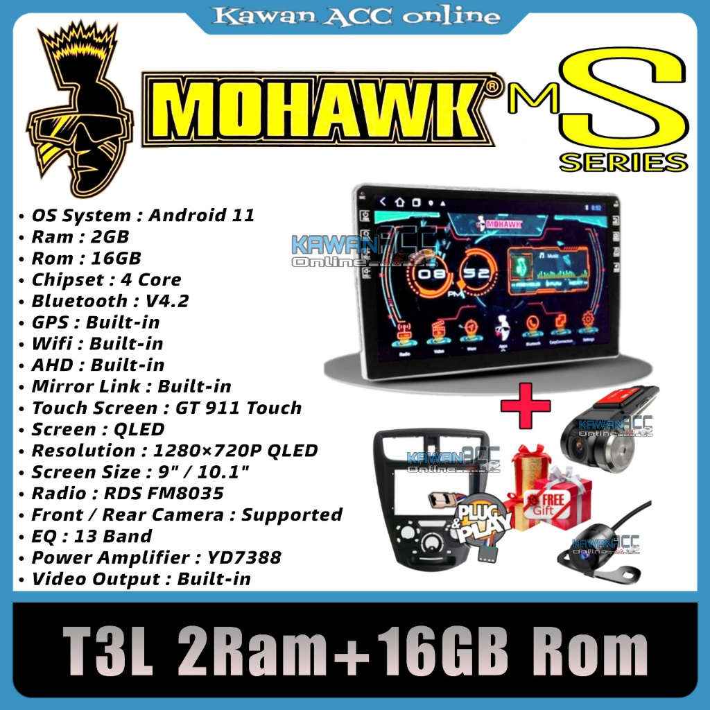 MOHAWK Perodua Android Player **FREE Casing*Camera*Dvr*Speaker( For ...