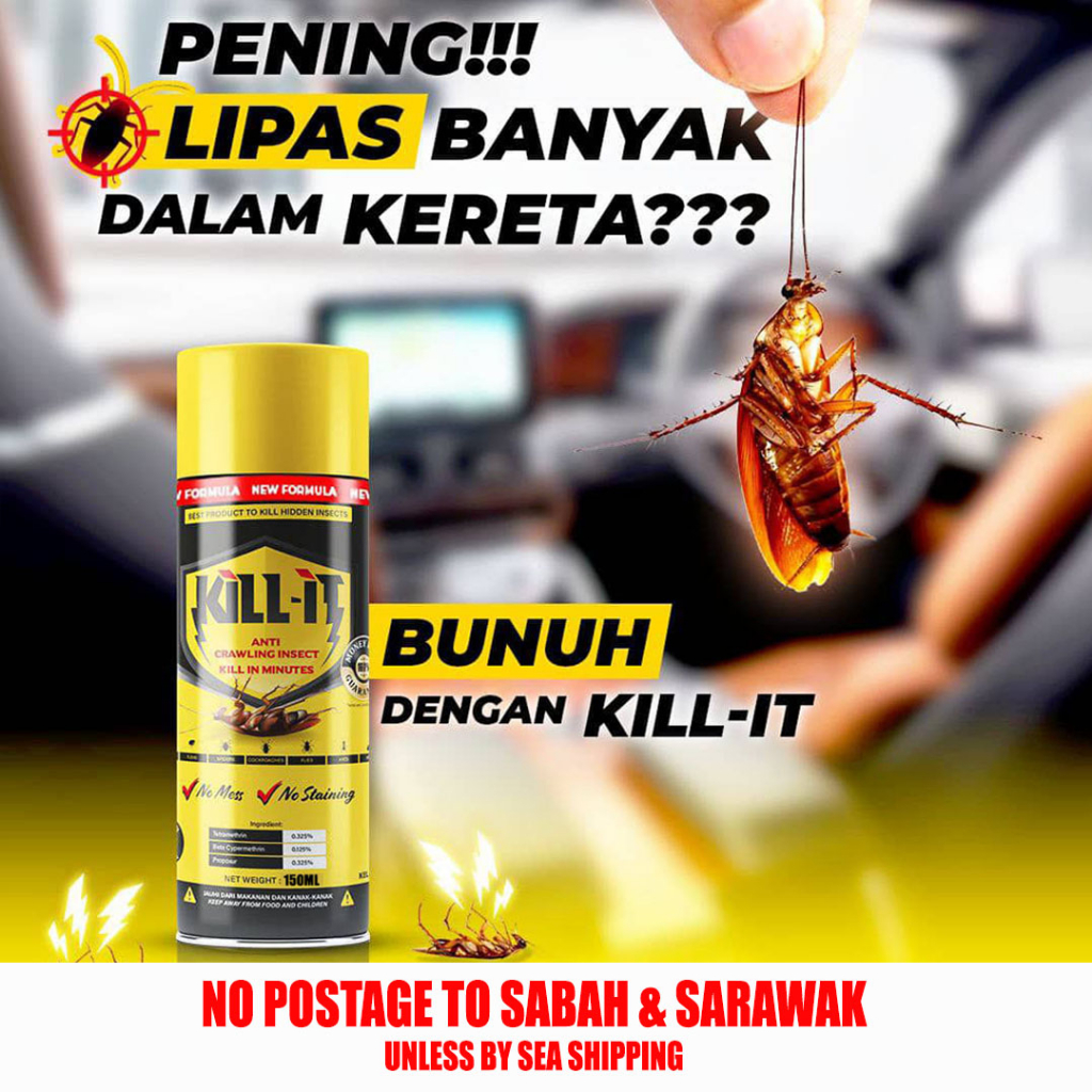 PEST CONTROL UBAT LIPAS KERETA KILL IT SPRAY LIPAS KERETA ANTI CRAWLING ...