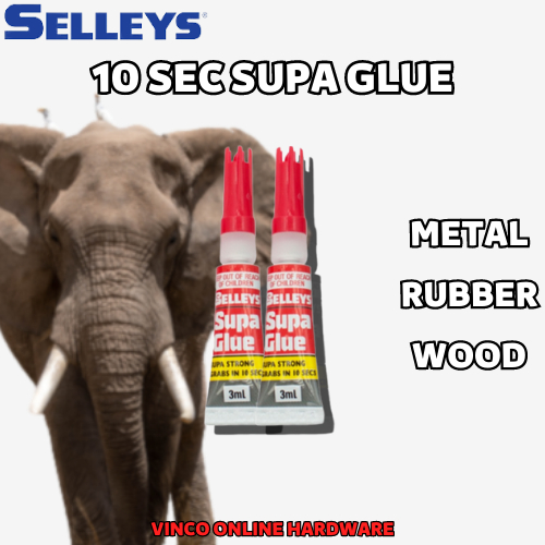 SUPA GLUE / SUPER GLUE/ SELLEYS 10 SECOND GLUE ELEPHANT GLUE METAL ...