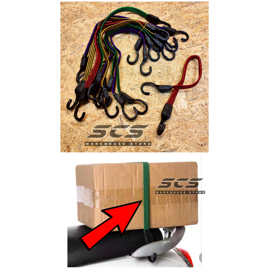 Elastic Rubber Belt Bungee Cord Hook Flat Straps Universal Tali Getah ...