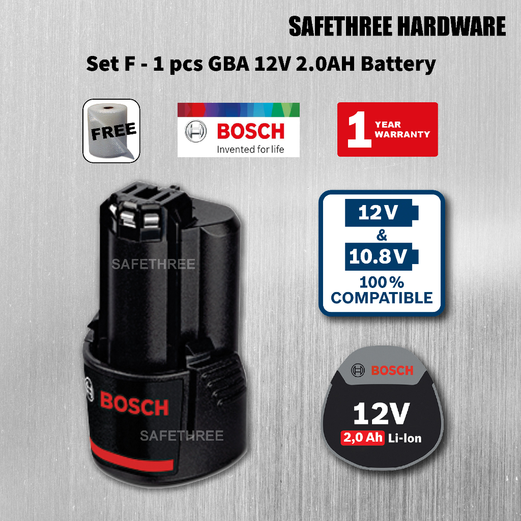 Bosch GSR120-LI Gen 2 Cordless Drill Screwdriver with 12V 2.0AH Battery ...