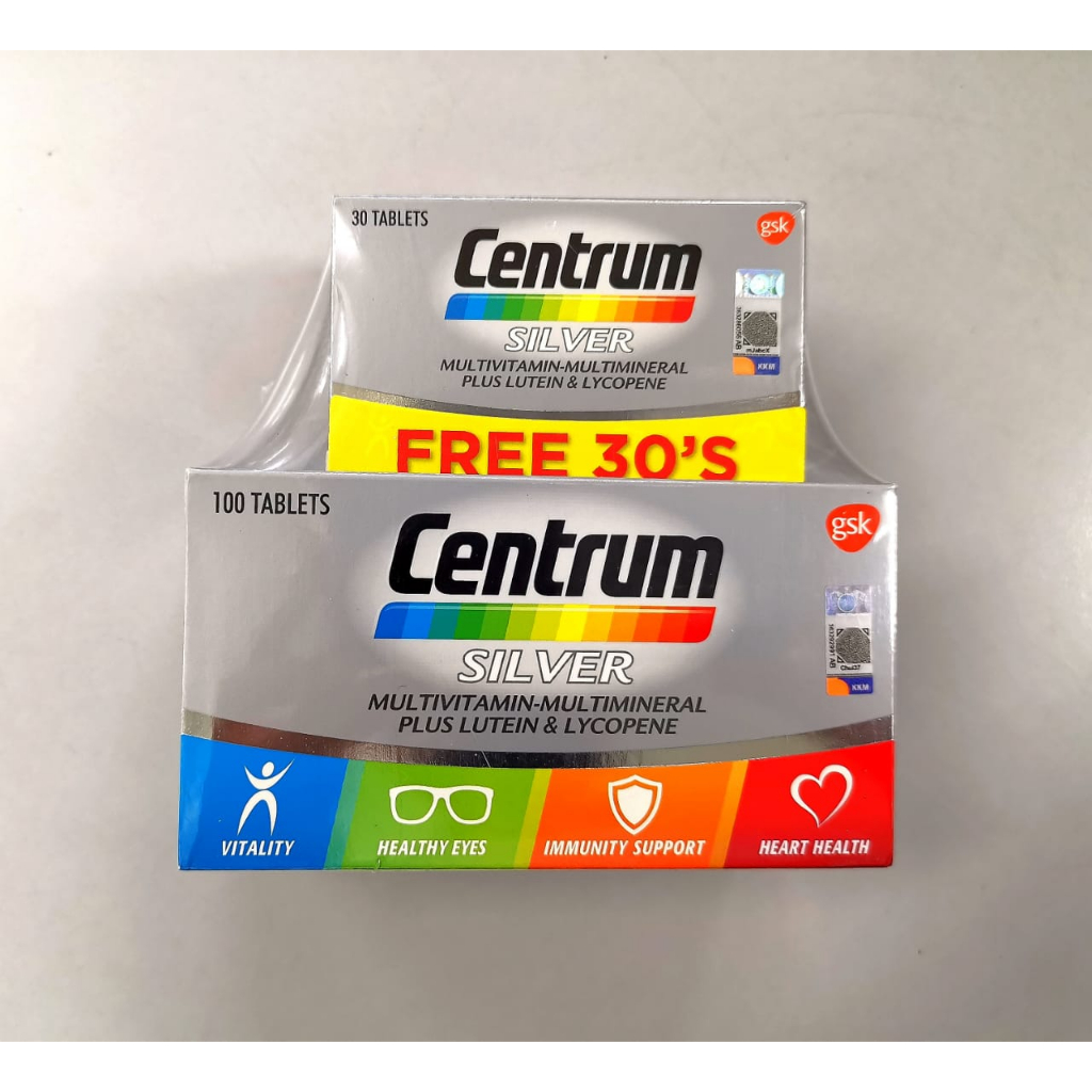 Centrum/ Centrum Silver (Multivitamin-Multimineral+Lutein & Lycopene) Tablets 30's/ 100's/ 2x100 ...
