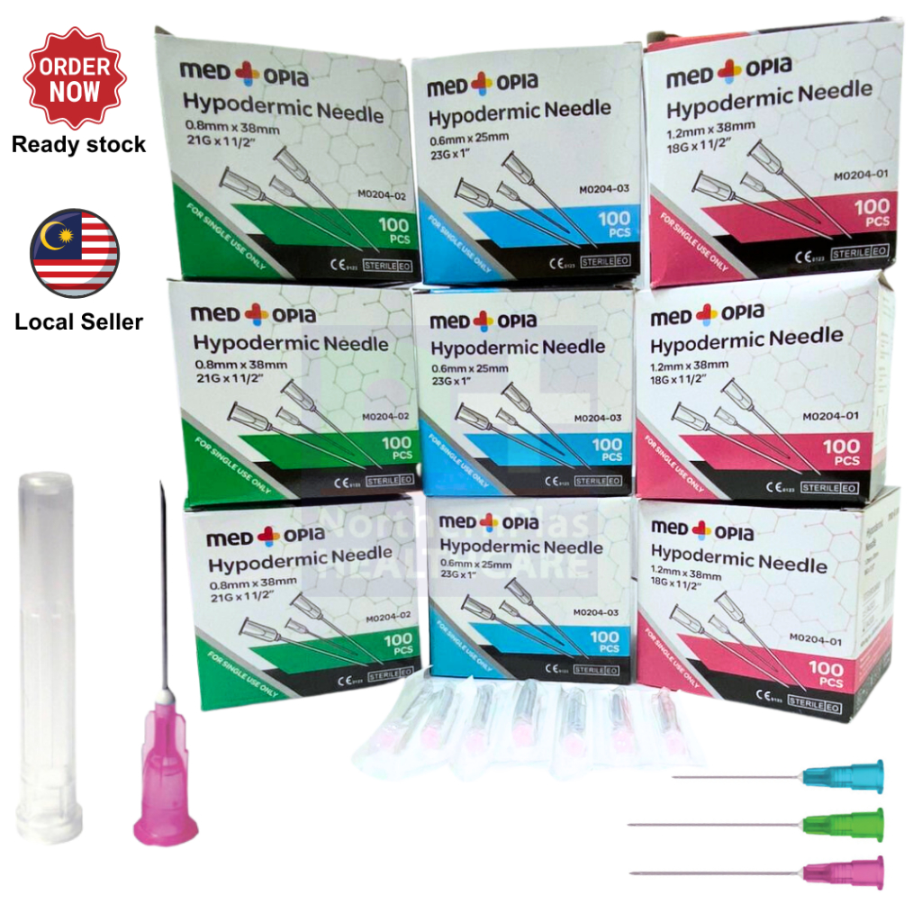 Medtopia Hypodermic Needle | 18g | 21g | 23g - 100pcs | Shopee Malaysia