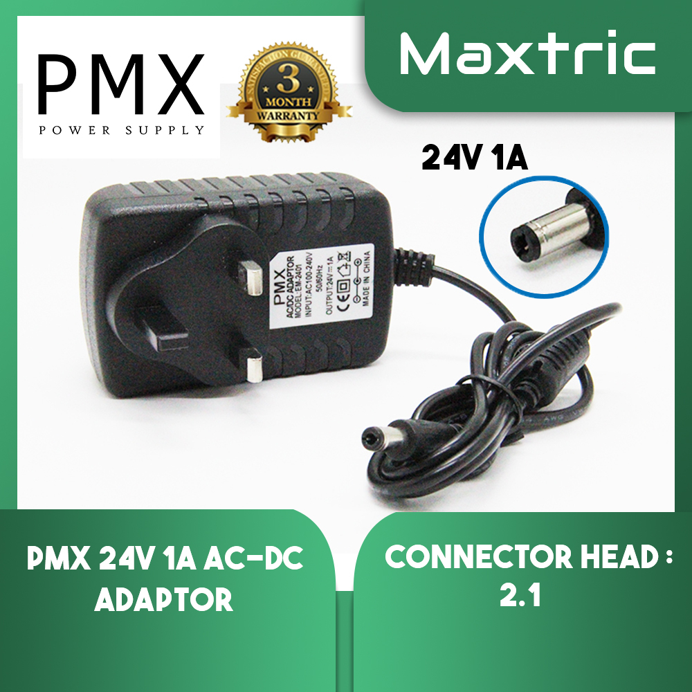 PMX 24V 1A POWER ADAPTER / 3PIN UK PLUG AC DC POWER ADAPTOR = EM2401 | Shopee Malaysia