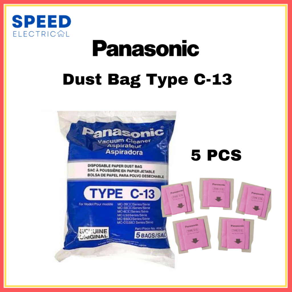 1 PACK 5 PCS PANASONIC VACUUM BAG TYPE C-13 VACUUM DUST BAG PANASONIC VACUUM BAG | Shopee Malaysia