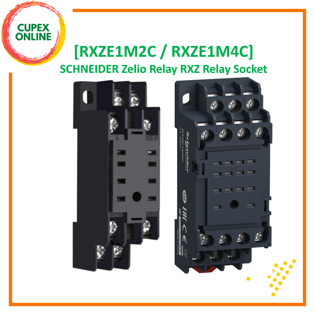 [RXZE1M2C / RXZE1M4C] SCHNEIDER Zelio Relay RXZ Relay Socket 7A 250V (cupex) | Shopee Malaysia