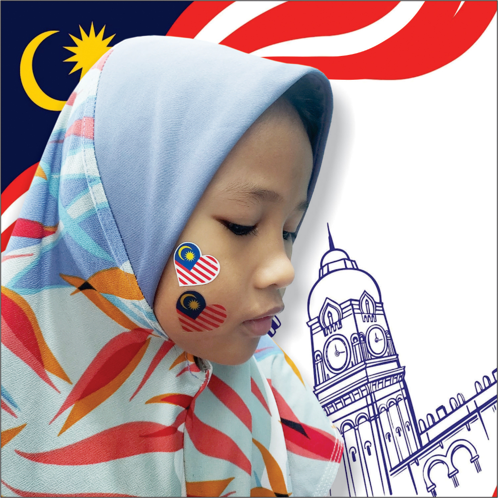 Sticker Pipi Merdeka, Face Sticker Tattoo Love Malaysia Flag Pelekat ...