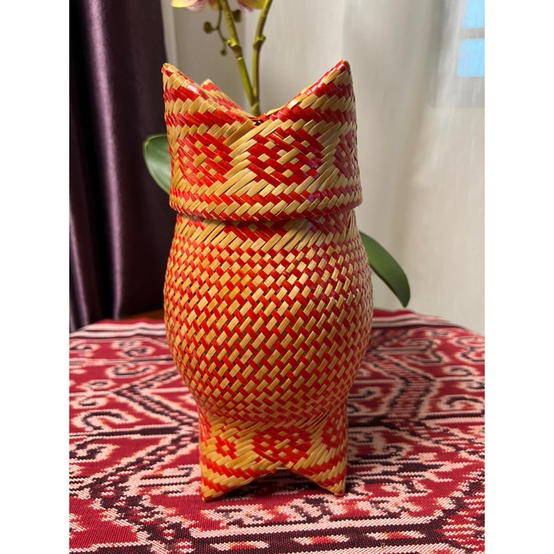Bakul Anyaman Buluh/Bamboo Basket with Cover | Shopee Malaysia