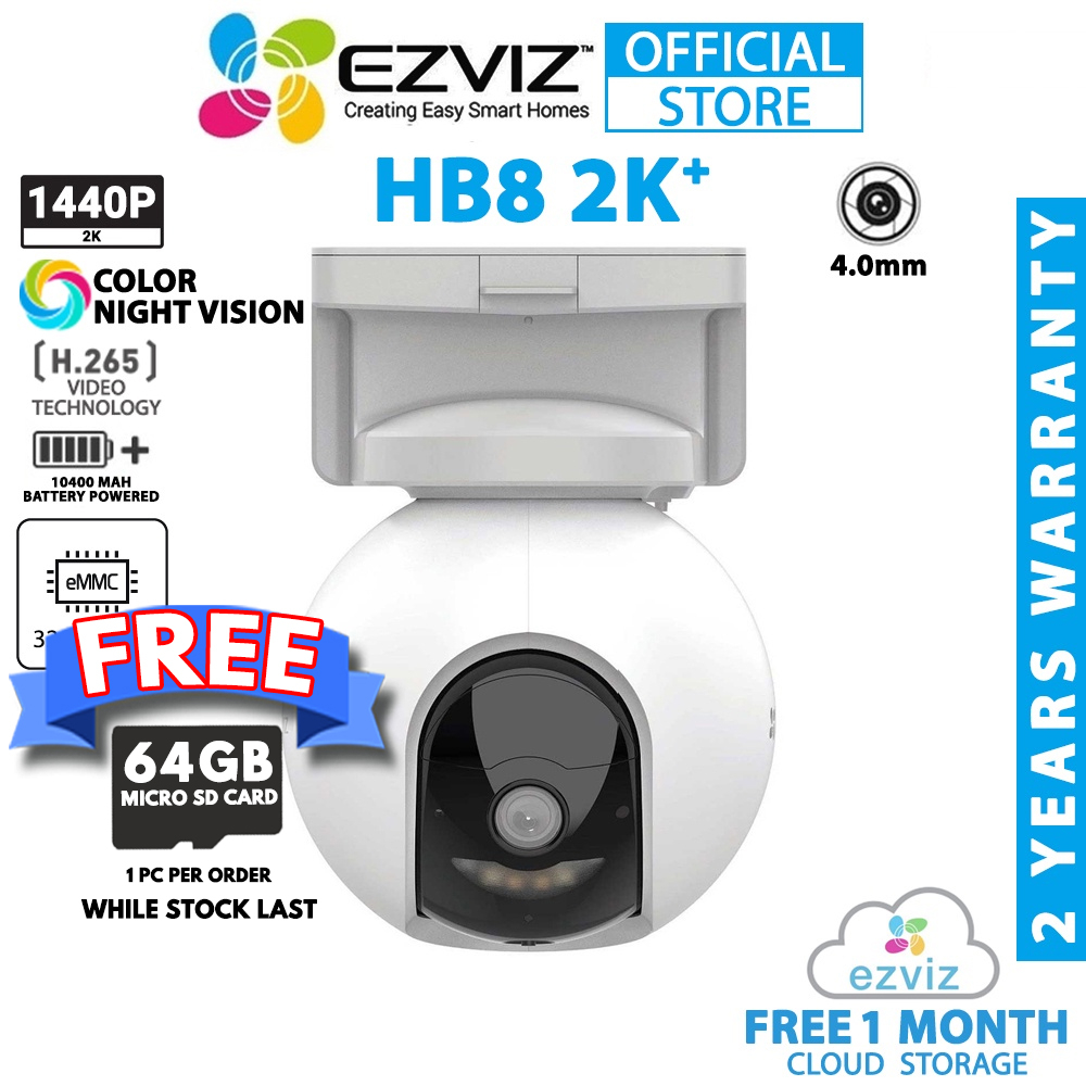 Ezviz Outdoor CB8 3MP HB8 4MP EB8 4G LTE 3MP Pan/Tilt Two Way Talk ...