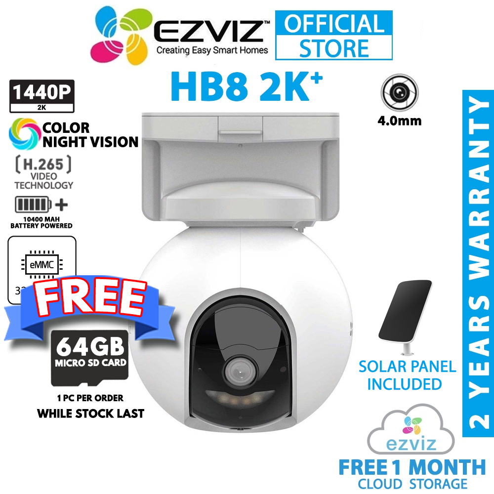 Ezviz Outdoor CB8 3MP HB8 4MP EB8 4G LTE 3MP Pan/Tilt Two Way Talk ...