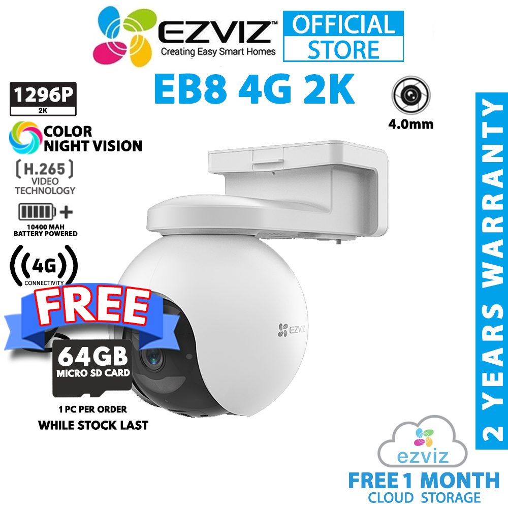 Ezviz Outdoor CB8 3MP HB8 4MP EB8 4G LTE 3MP Pan/Tilt Two Way Talk ...