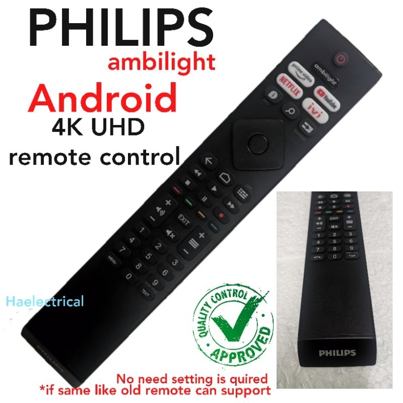 Philips ANDROID 4k UHD REMOTE CONTROL WITH AMBILIGHT | Shopee Malaysia