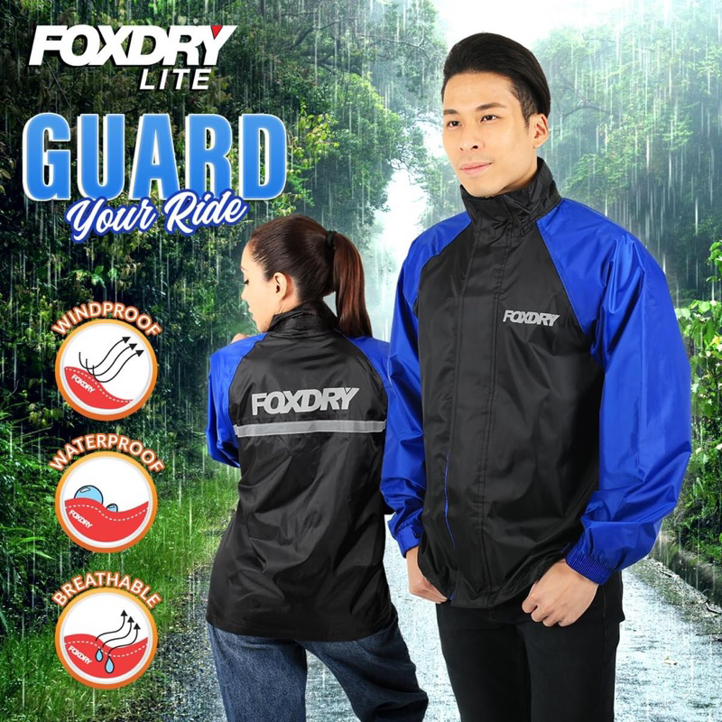 FOXDRY Lite Raincoat Waterproof Set Motorcycle Baju Hujan Set Sekali ...