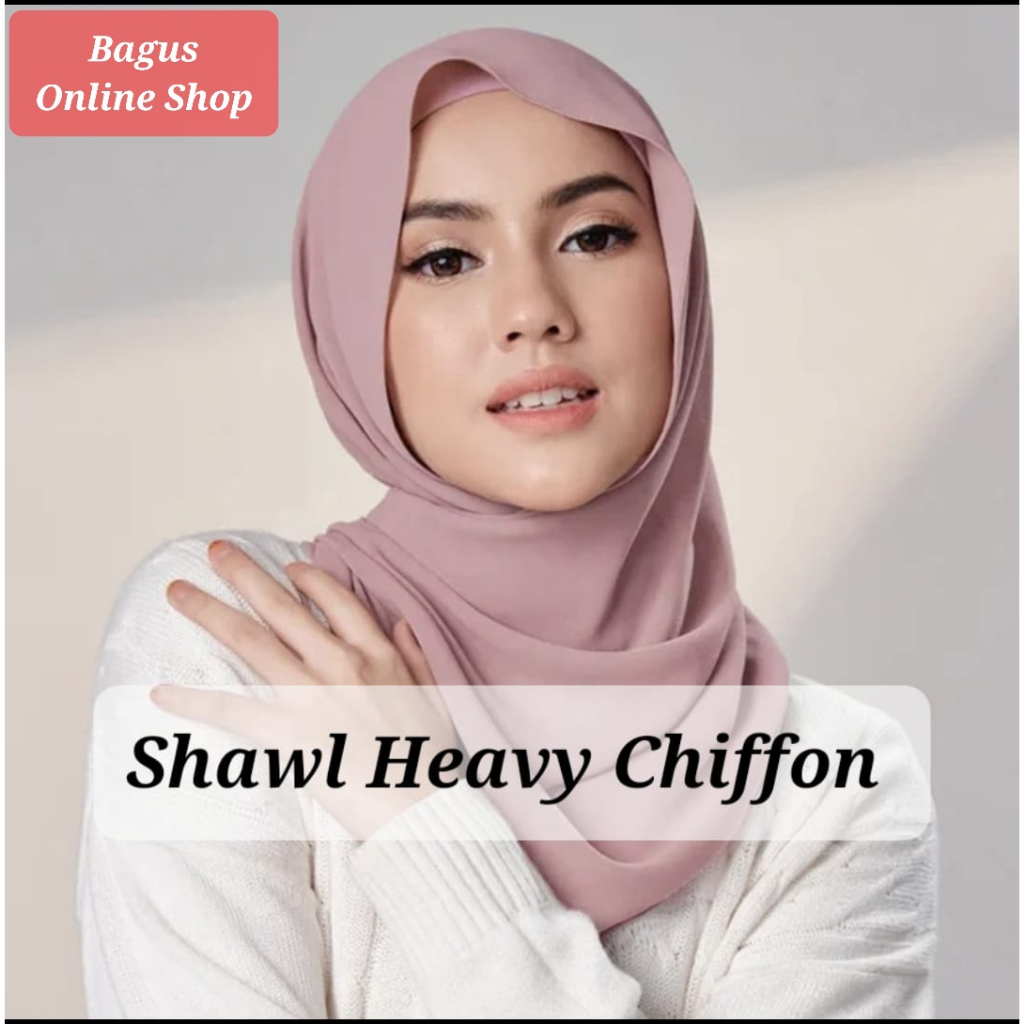 (READY STOCK) SHAWL KEKNIS SHAWL HEAVY CHIFFON SHAWL PLAIN TUDUNG ...