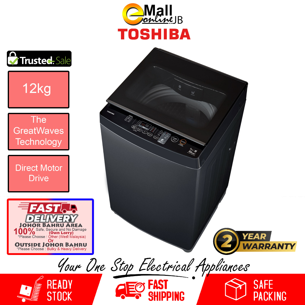 Toshiba Washing Machine (12KG) DDM Inverter THE GREATWAVES™ Top Load ...