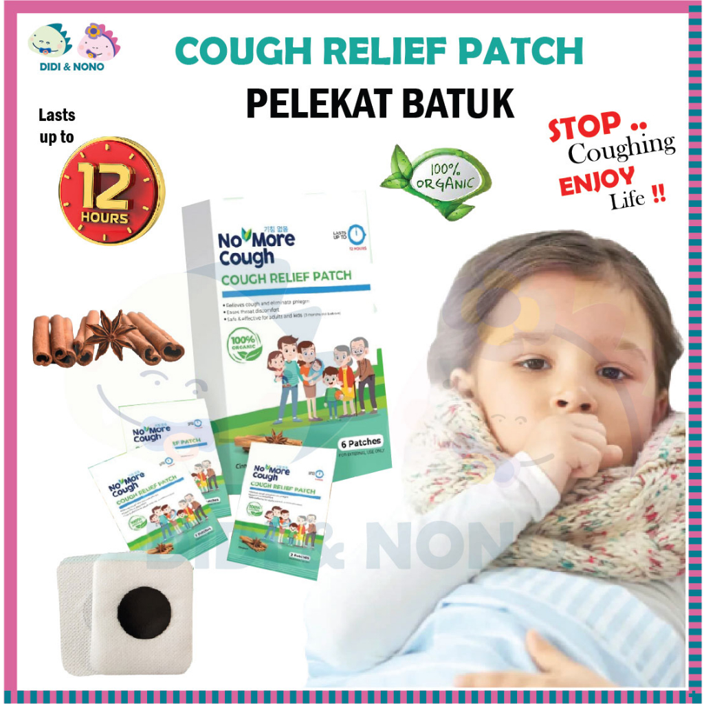 Cough Relief Patch ( 6 Patches ) 100% Herbal Extraction Pelekat Batuk ...