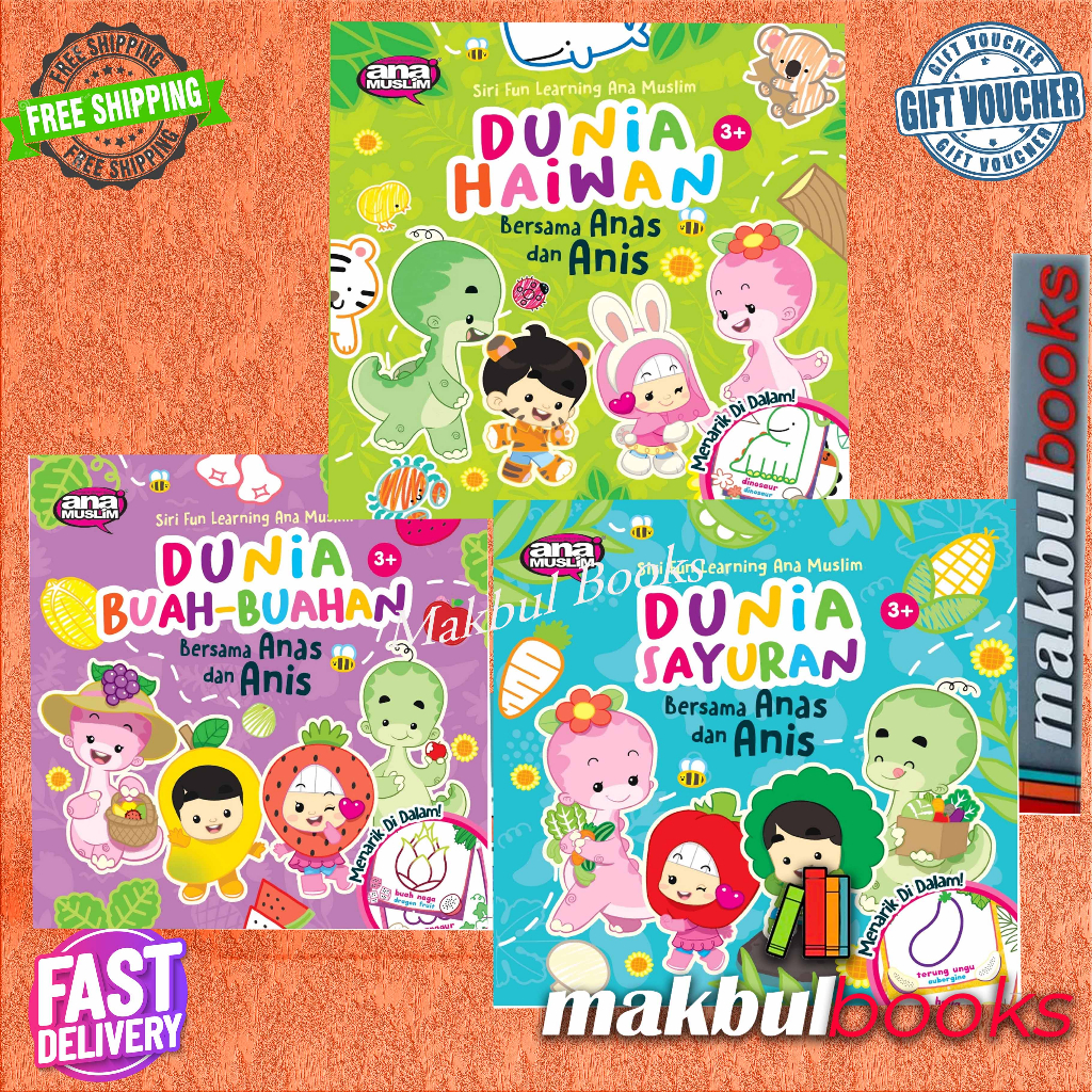 ANA MUSLIM: BUKU AKTIVITI MEWARNA ~ DUNIA BUAH-BUAHAN / HAIWAN / SAYURAN - SIRI FUN LEARNING ANA ...