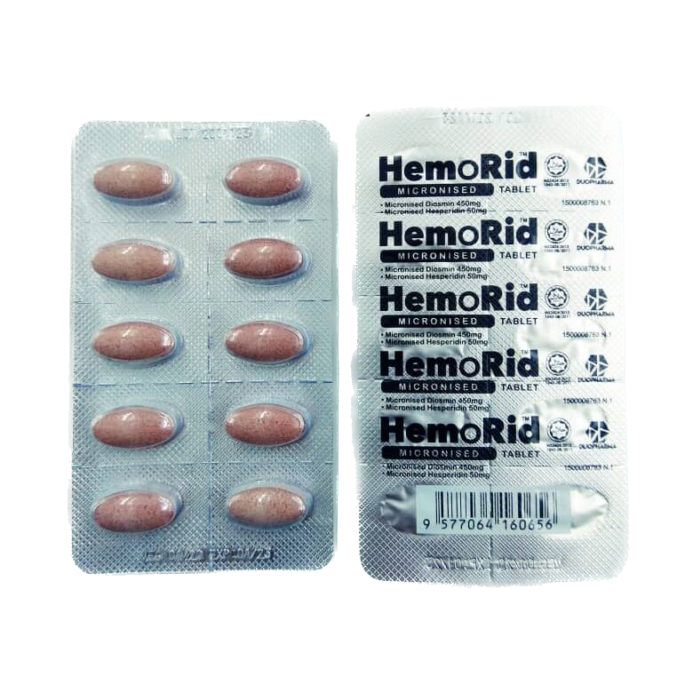 (1 STRIP) HEMORID MICRONISED 450/50MG TABLET 10'S (EXP 10/2025) HEMO ...