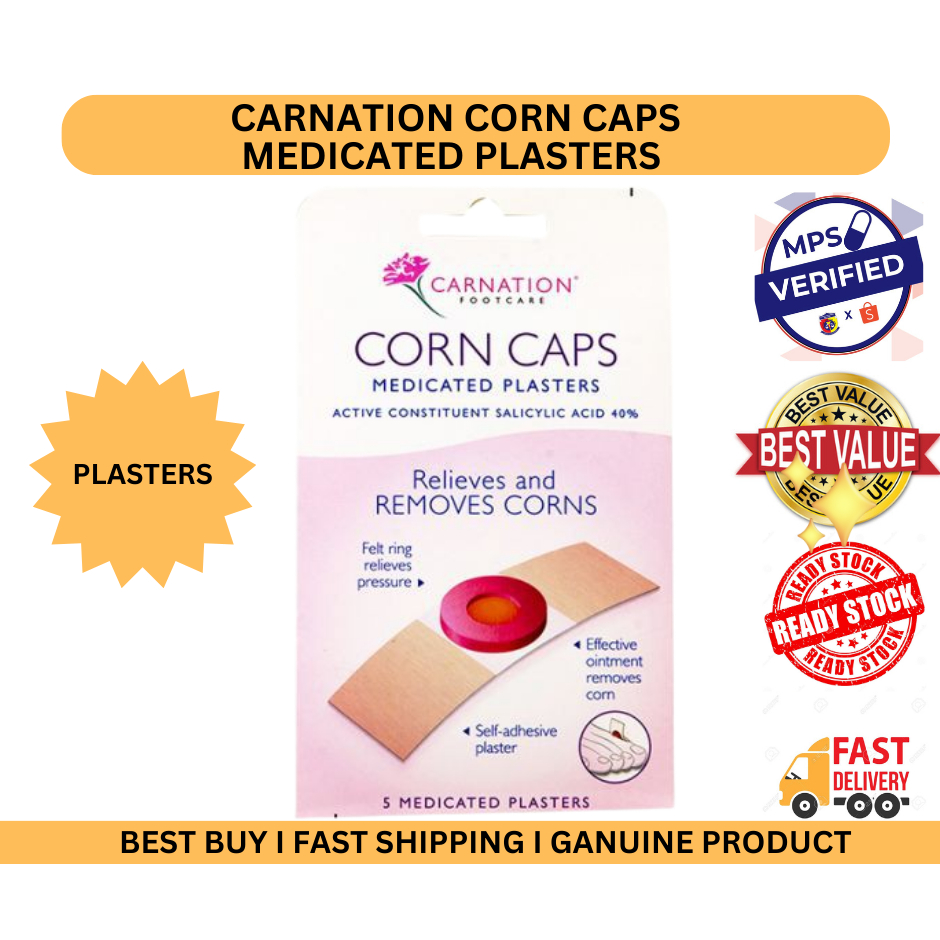 CARNATION CORN CAPS MEDICATED PLASTERS ( 1 wallets X 5 plasters ...