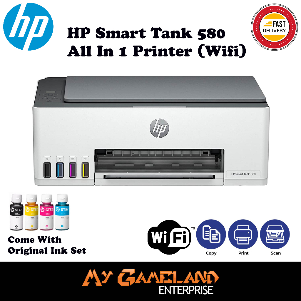 HP Printer Smart Tank 580 | Print / Scan / Copy / Wifi | Ink Tank ...