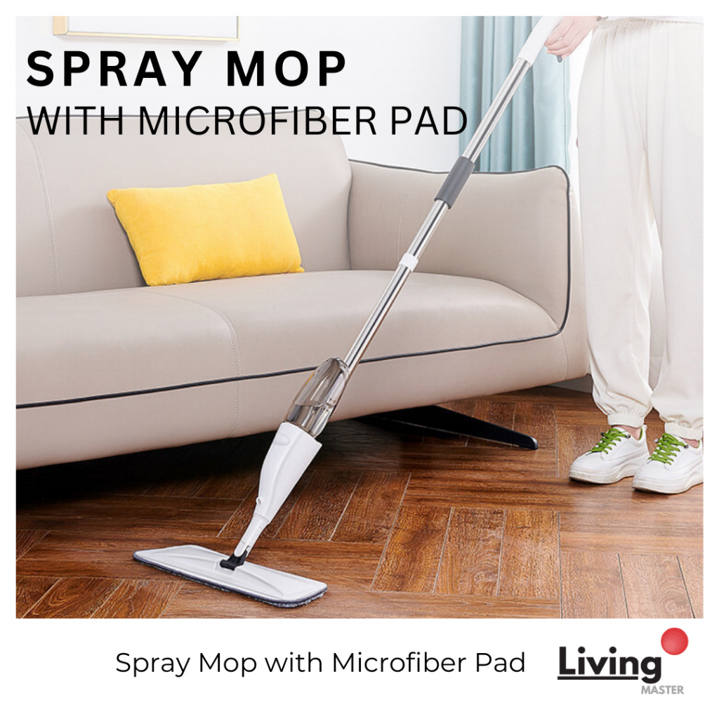 Spray Mop with Microfiber Pad Mop Manual Flat Floor Mop with Replace ...