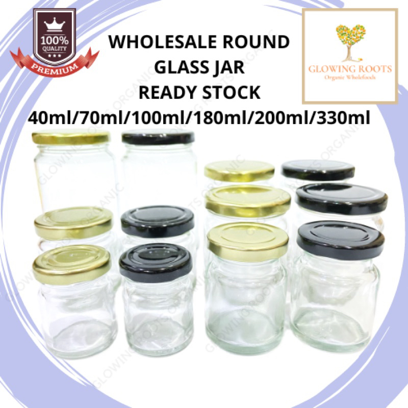 [READY STOCK WHOLESALE GLASS Per BOX]Round Glass Jar Air Tight Mini ...