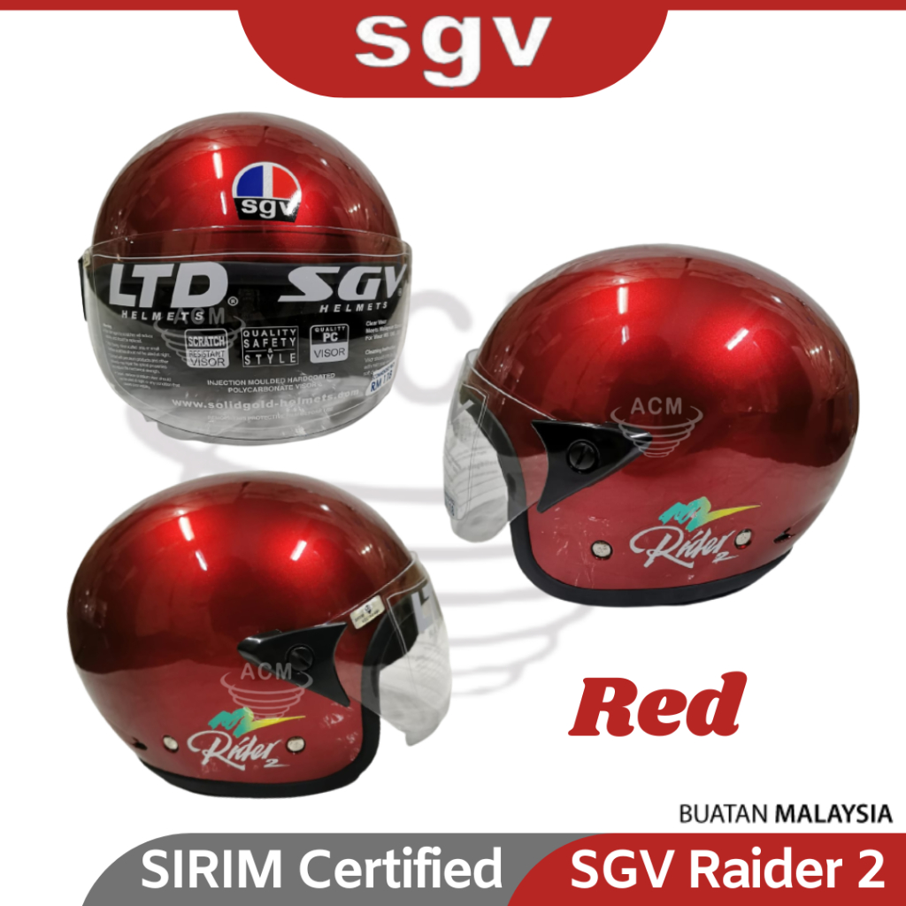 SGV Rider 2 Helmet 100% Original Rider 2 Design 2023 Topi Keledar Motor ...