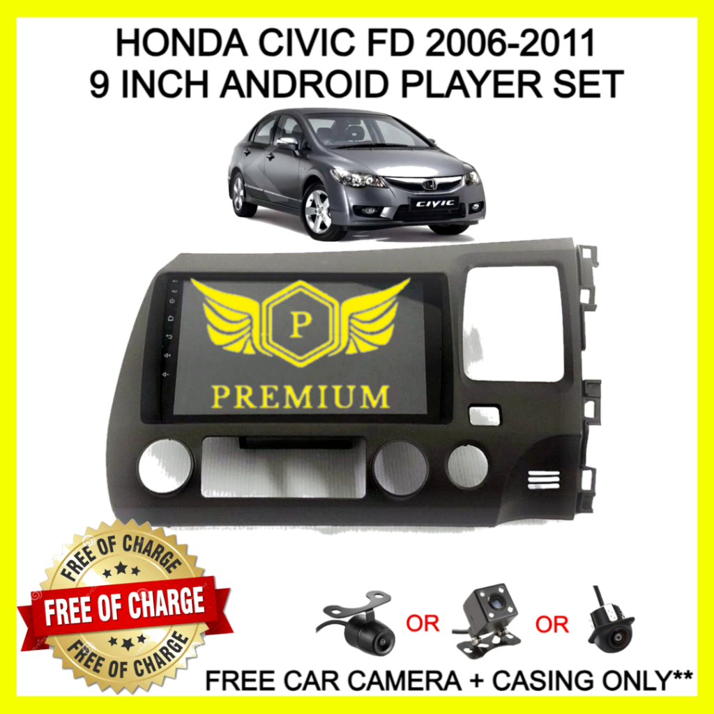 HONDA CIVIC FD 2006-2011 9 INCH ANDROID PLAYER SET (FREE CAR CAMERA ...