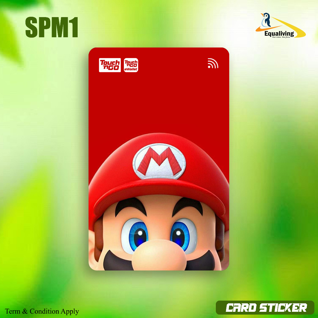SUPER MARIO (Series 1)-Touch n Go NFC Sticker Skin CoverVinyl ATM Debit ...