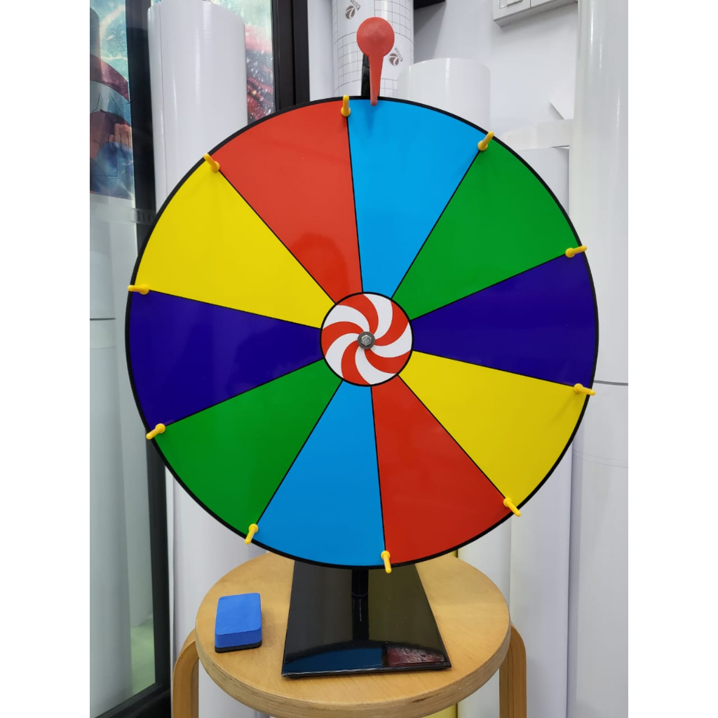 50cm Diameter Fortune Wheel/ Lucky Draw Table Stand/ Gift Spin & Win ...