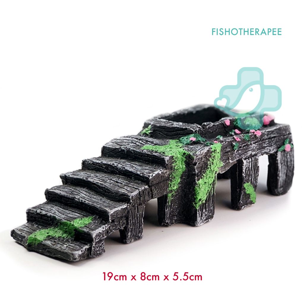Aquarium Resin Stairs Decoration Tortoise Turtle Stand Platform Basking ...