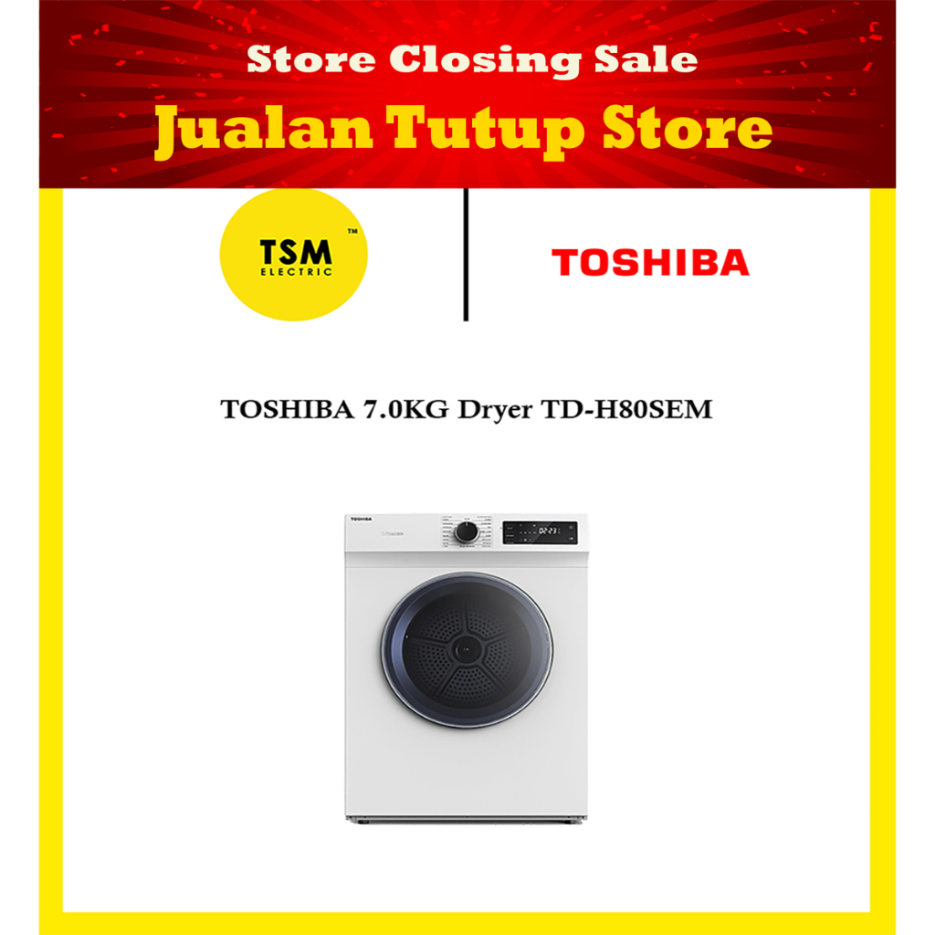 TOSHIBA 7KG SENSEDRY TUMBLE DRYER TD-H80SEM | Shopee Malaysia