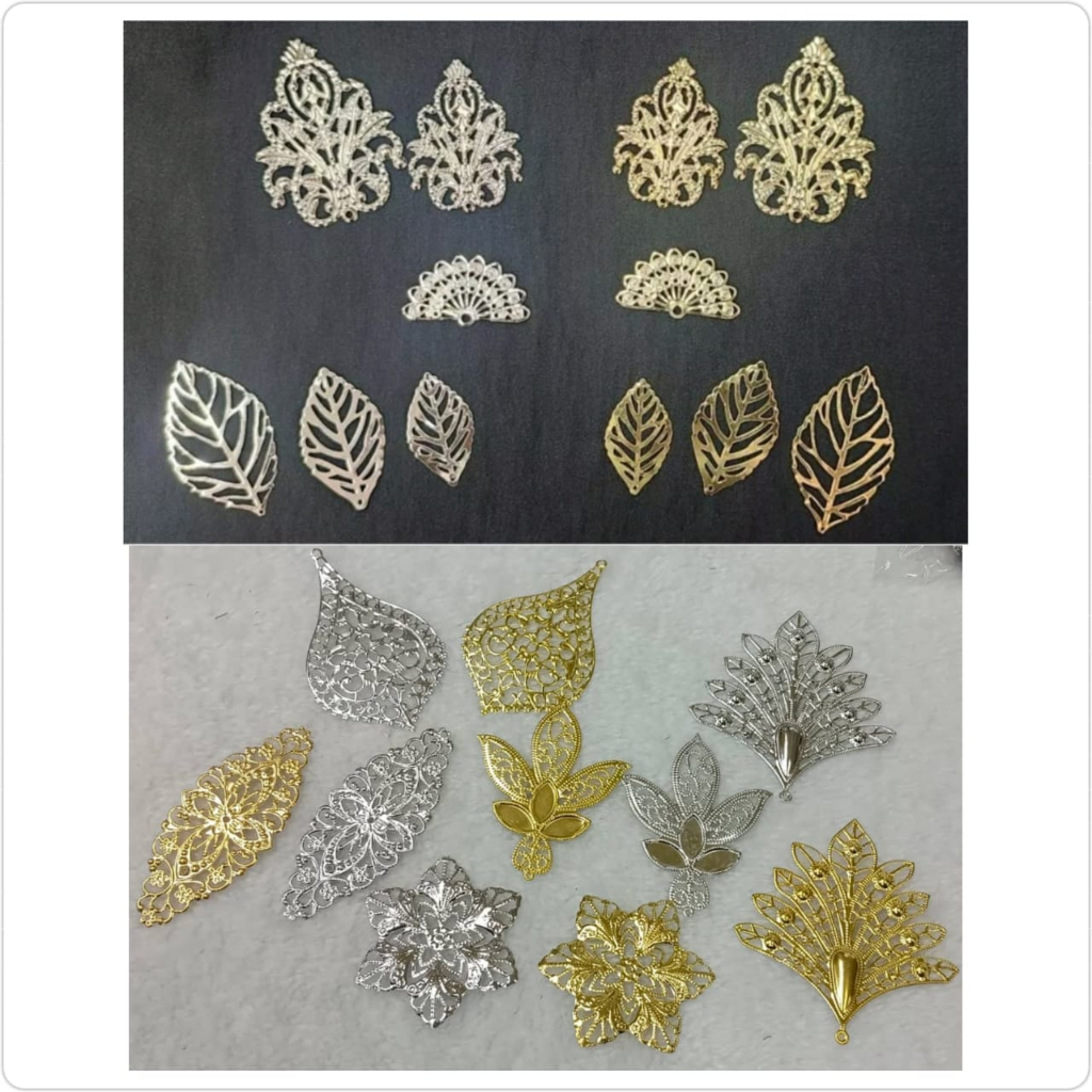part 2: 5PCS, Kerawang, Dokoh Besi, Filigree Metal Craft Jewerly for ...
