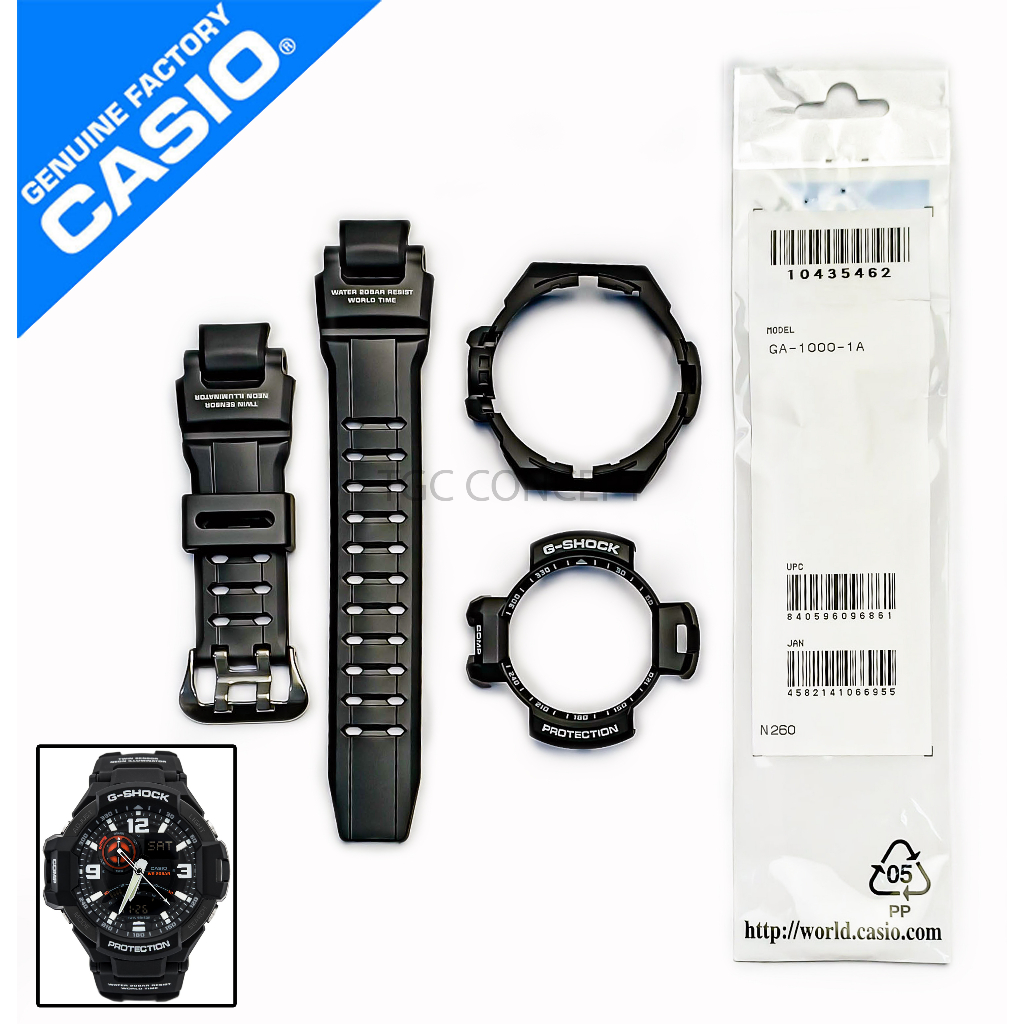 ORIGINAL BAND & BEZEL REPLACEMENT PARTS FOR G-SHOCK WATCH GA-1000-1A ...