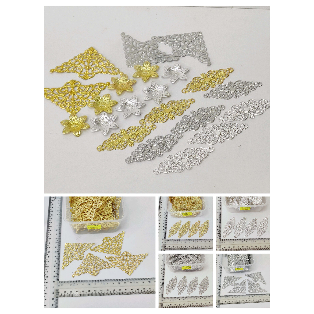 Kerawang kepingan besi emas perak untuk sanggul melintang | Shopee Malaysia