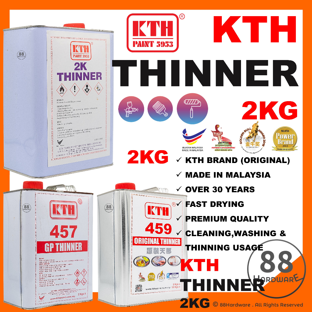 Kth 2kg thinner / thinner 2k / cat kereta 2k bancuh cat paint / thinner ...
