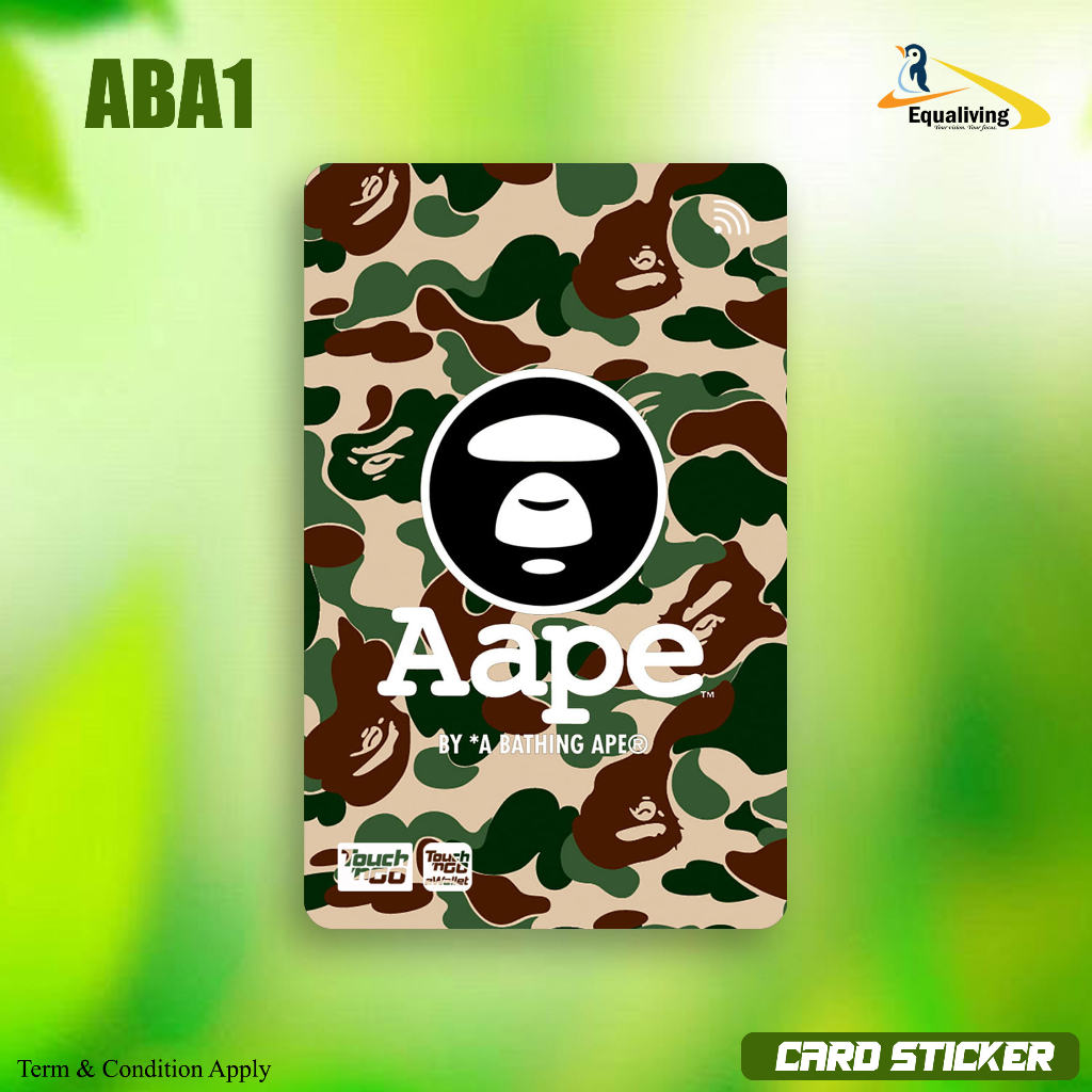 BAPE A BATHING APE -Touch n Go NFC Sticker Skin CoverVinyl ATM Debit ...