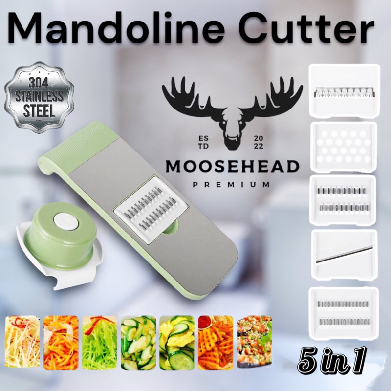 5 IN 1 Multifunction Mandoline Slicer cutter Vegetable Grater Penghiris ...