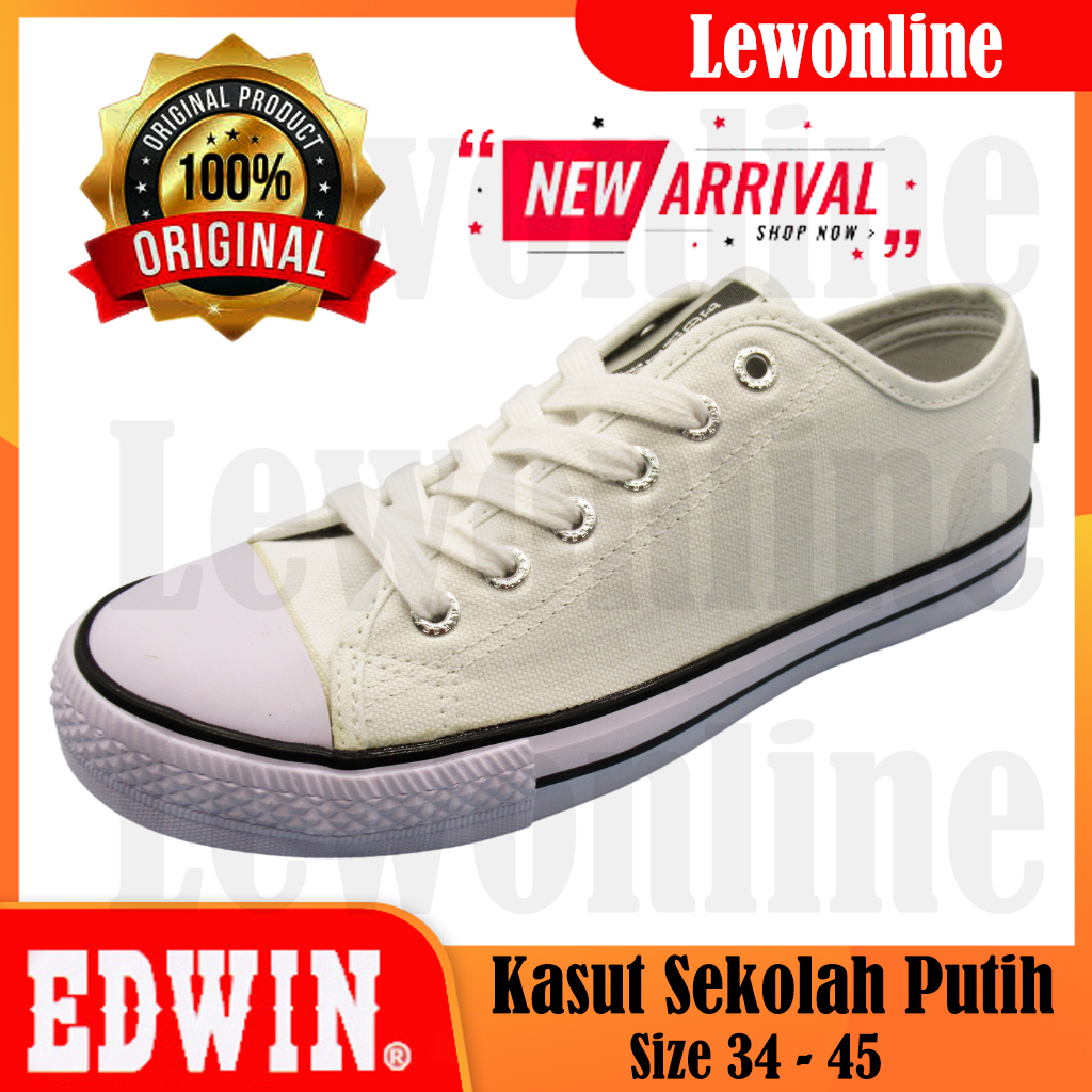Edwin EW2019 Kasut Putih Baru Kasut Sekolah Putih White School Shoe New ...