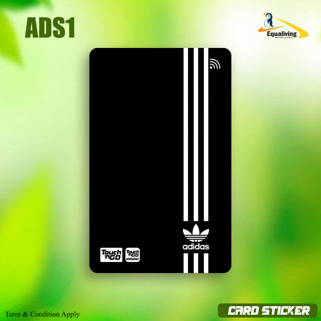 ADIDAS (Series 1)-Touch n Go NFC Sticker Skin CoverVinyl ATM Debit ...
