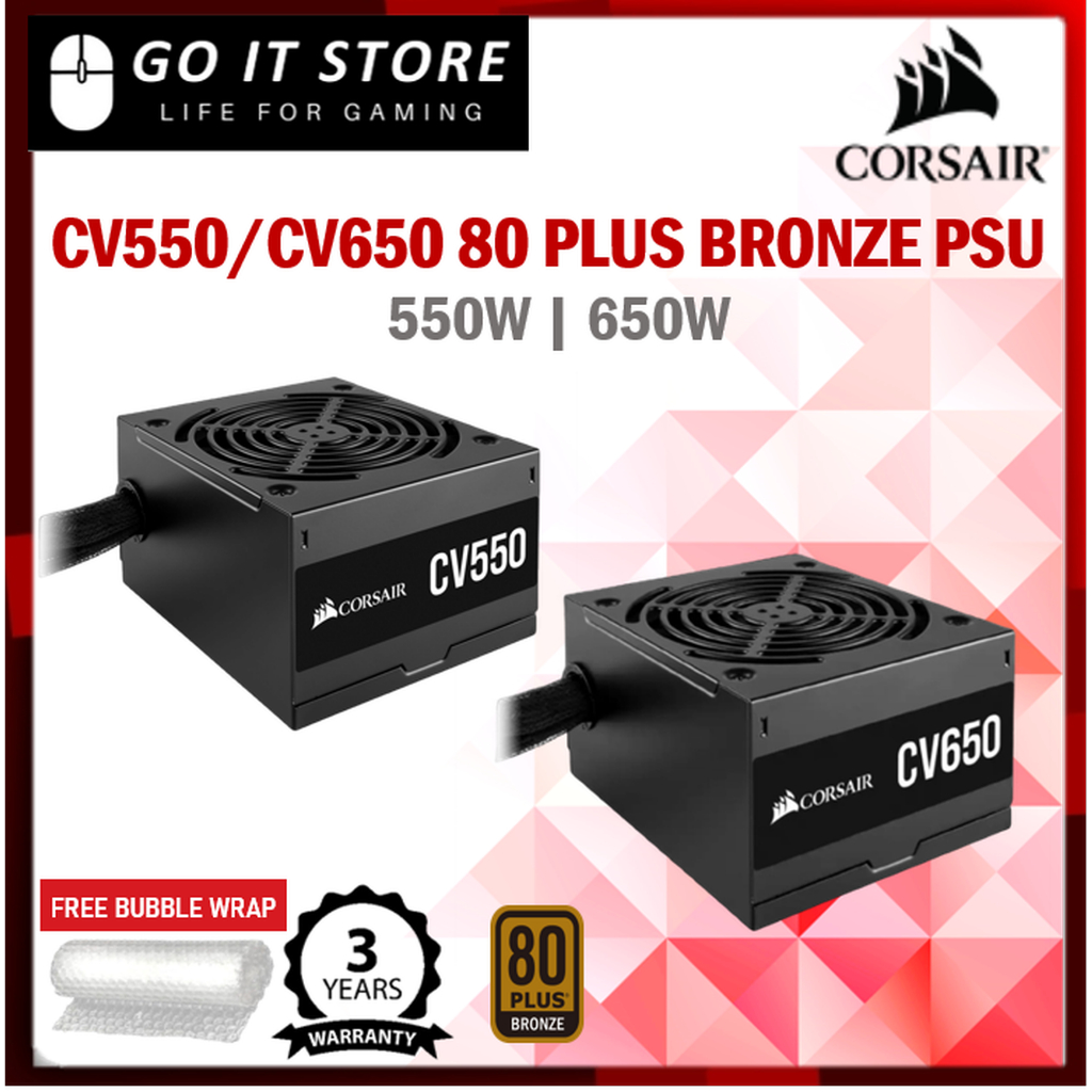 Corsair CV550 CV650 CV750 CX550 CX650 CX750 550W 650W 750W 80 Plus Bronze Certified Non Modular ...