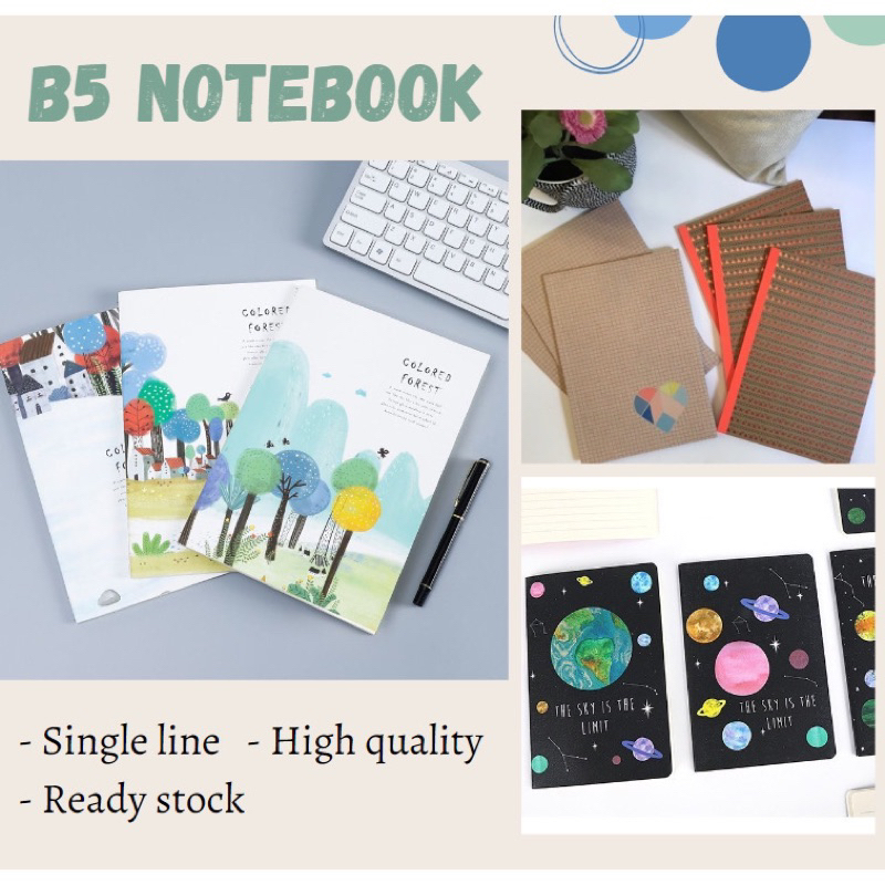 B5 notebook ins notebook buku nota journal diary student book writting ...