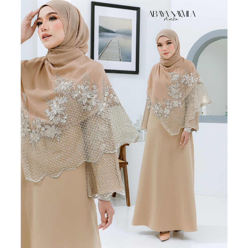 Abaya Nawla Dan Baju Melayu [ Mocha ] | Shopee Malaysia