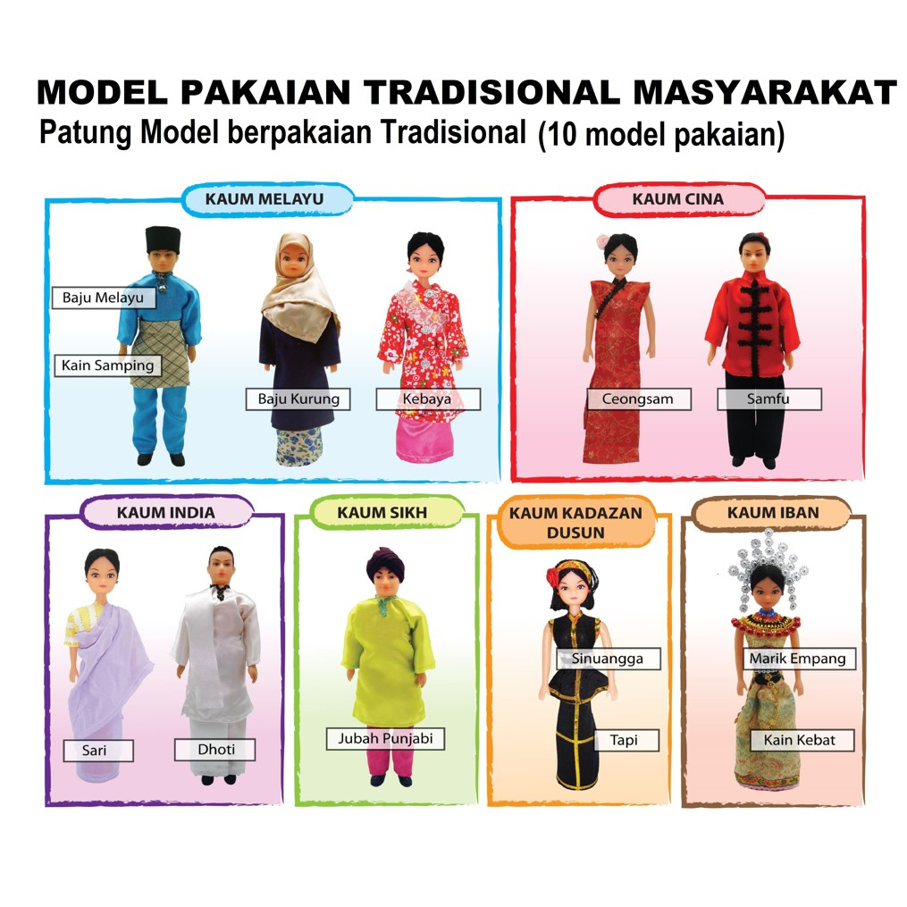 Patung Model Pakaian Tradisional Masyarakat Malaysia - Malaysian ...