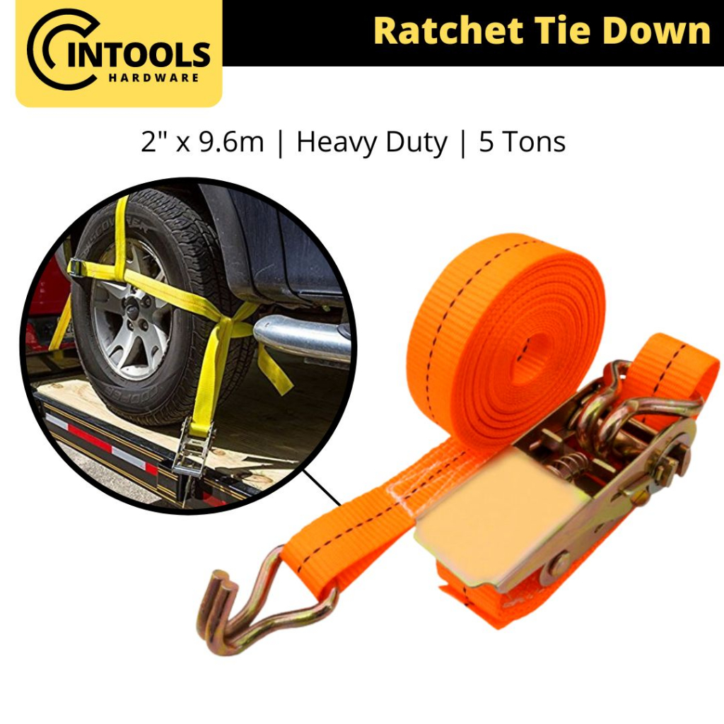 WARRIOR Ratchet Tie Down Strap - 2" x 9.6m - 5 Tons Cargo Lifting ...