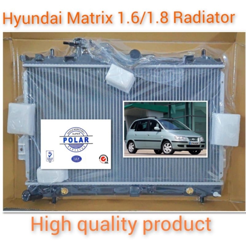 Hyundai matrix radiator tangki air 1.6/1.8 AT tebal 26mm Double layer ...