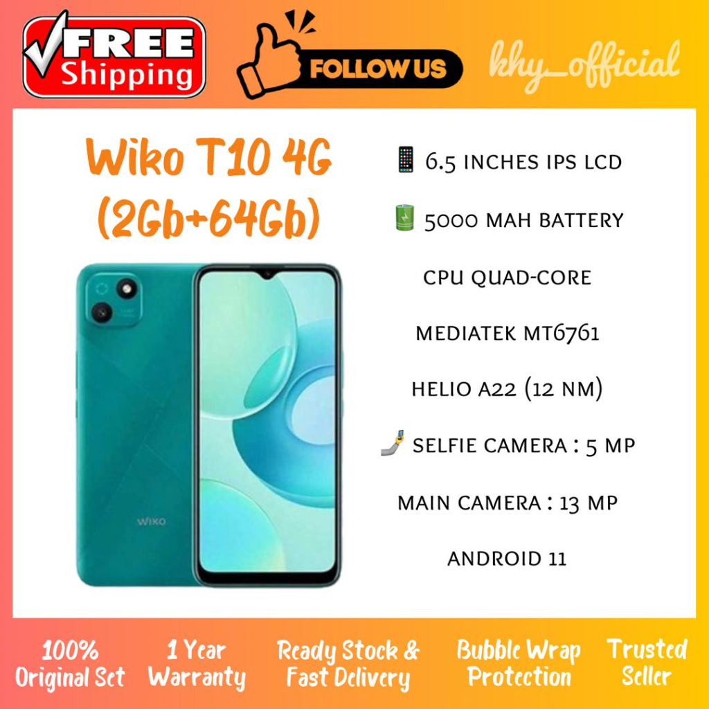 New Smartphone Original Wiko T10 [ 2Gb Ram + 64Gb Rom | 6.5'' Edgeless ...