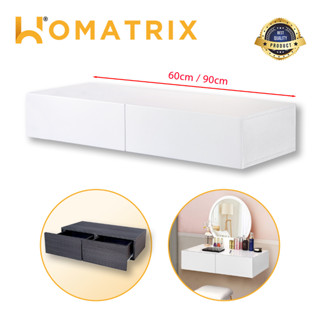 HOMATRIX Wall Mounted Drawer Table Cabinet Make Up Dressing Table (2ft ...