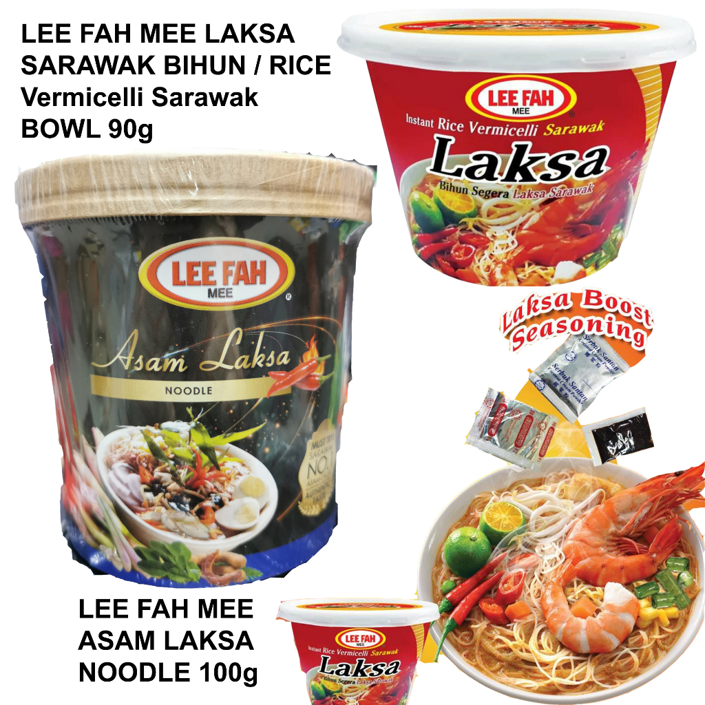 [HALAL] LEE FAH MEE Sarawak Laksa Rice Vermicelli Bowl 90g Sarawak ...